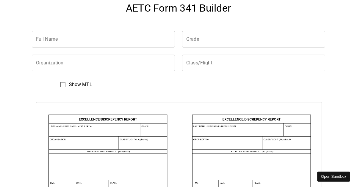 AETC-341 - Codesandbox