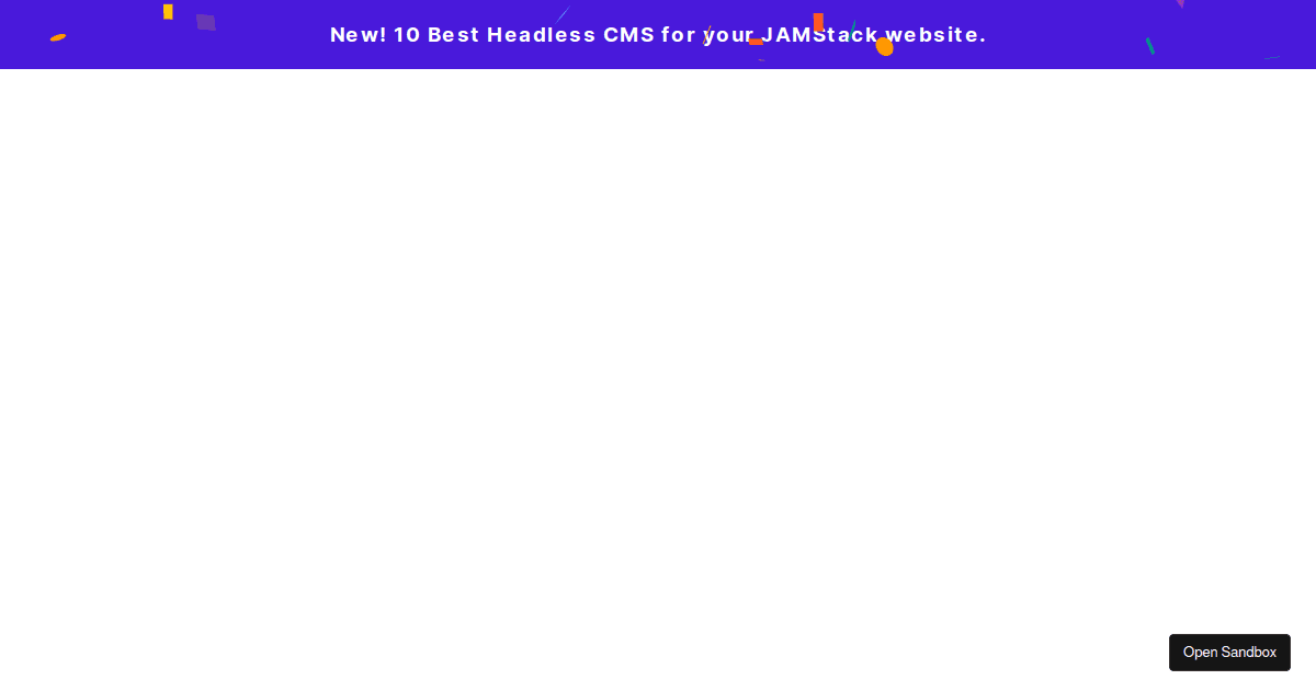 Confetti React Codesandbox