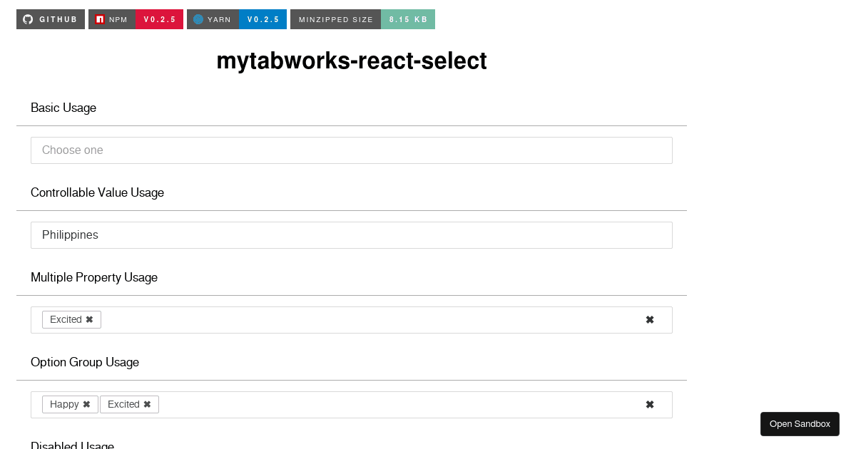 mytabworks-react-select - Codesandbox