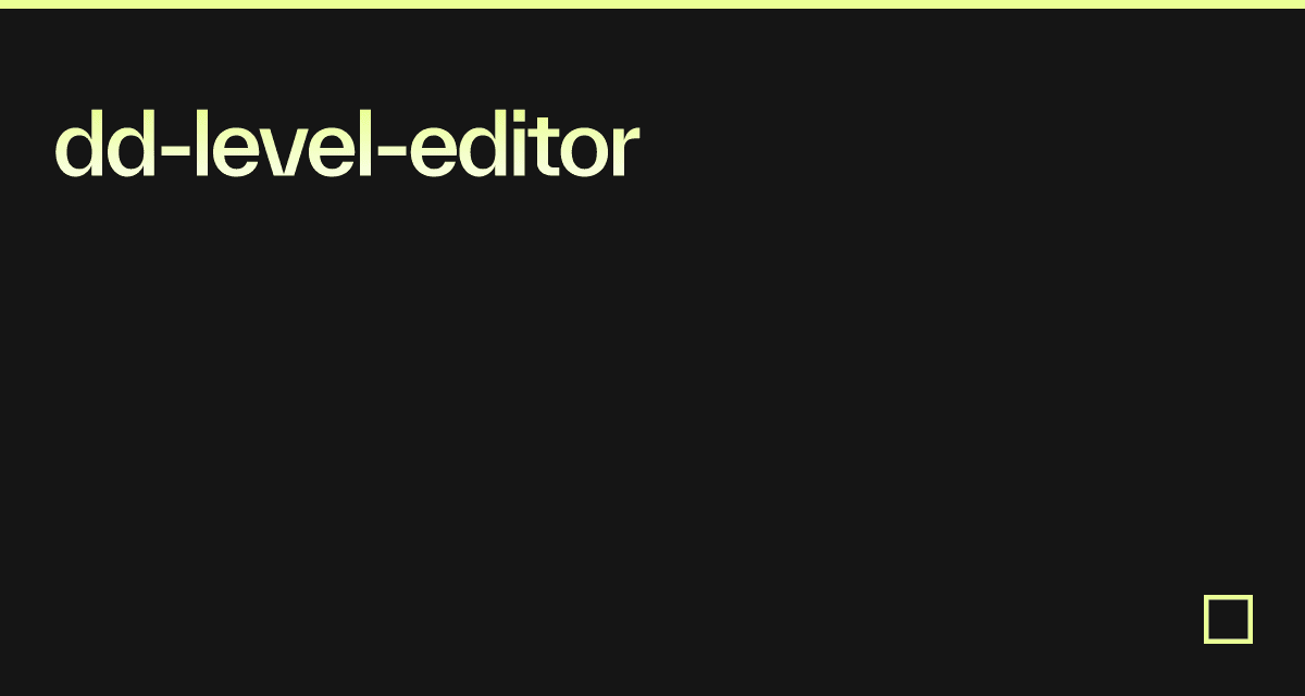 dd-level-editor - Codesandbox