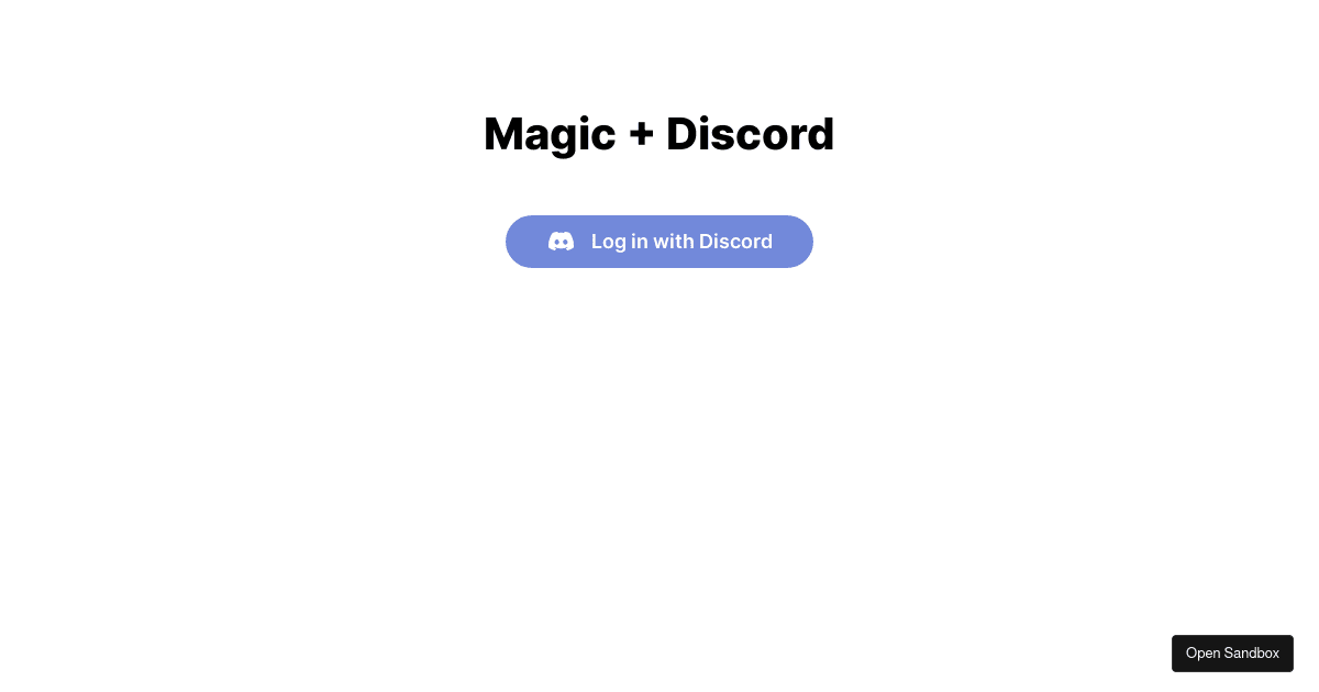 Discord Oauth Demo Codesandbox