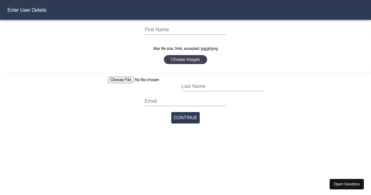 React Multi Step Form (forked) - Codesandbox