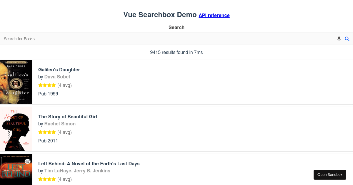 Vue Searchbox Basic Example Forked Codesandbox