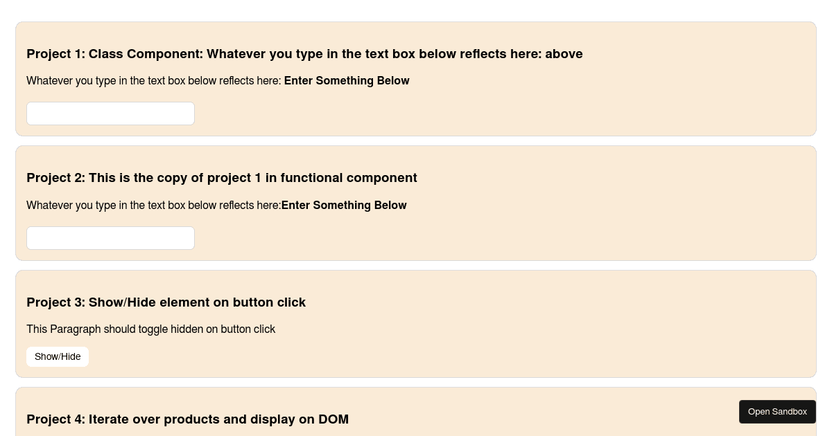 react-practise-questions - Codesandbox