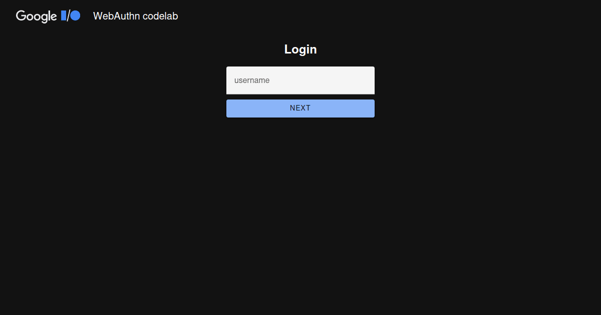 WebAuthn codelab - Google IO (forked) - Codesandbox