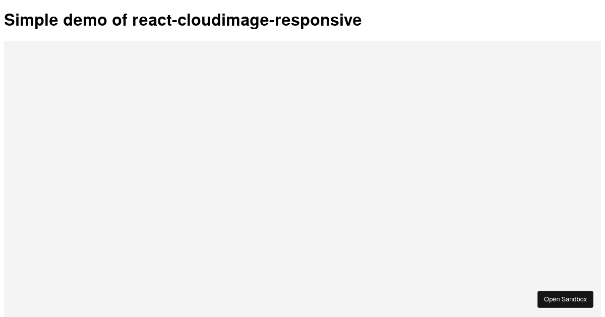 React Cloudimage Responsive Example Forked Codesandbox