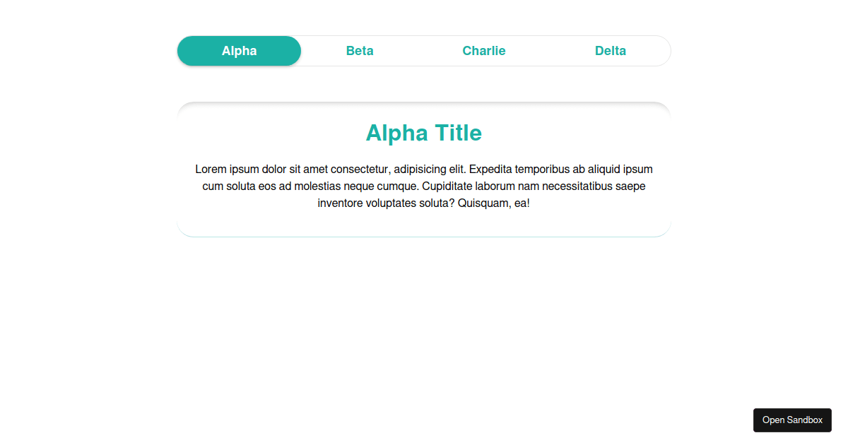 Bubble Tabs content slider - Codesandbox