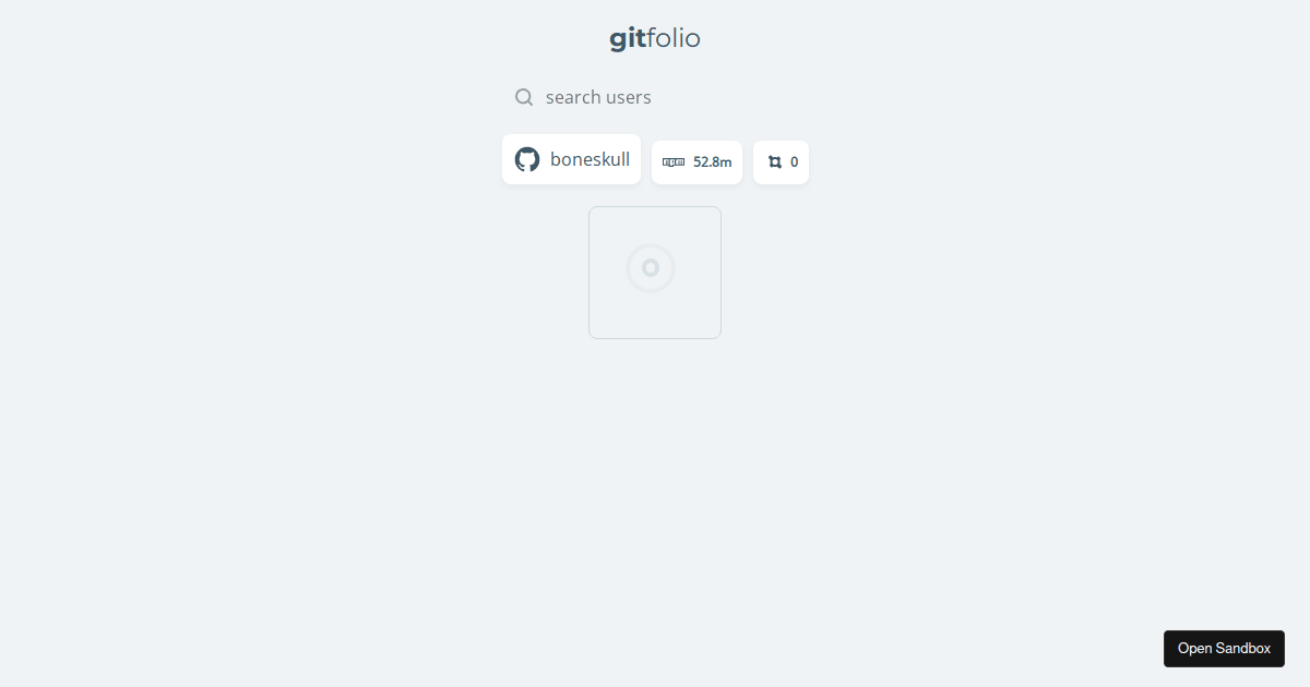 gitfolio - Codesandbox