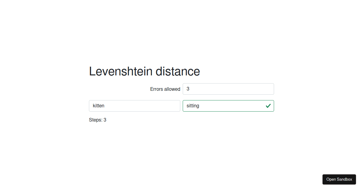 levenshtein-distance - Codesandbox