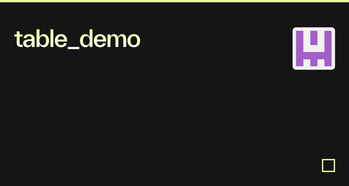 table_demo - Codesandbox