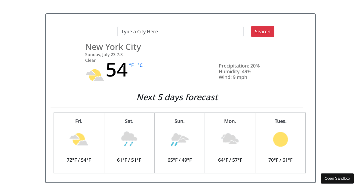 HTML/CSS to JS Homework for Week 4 - Codesandbox