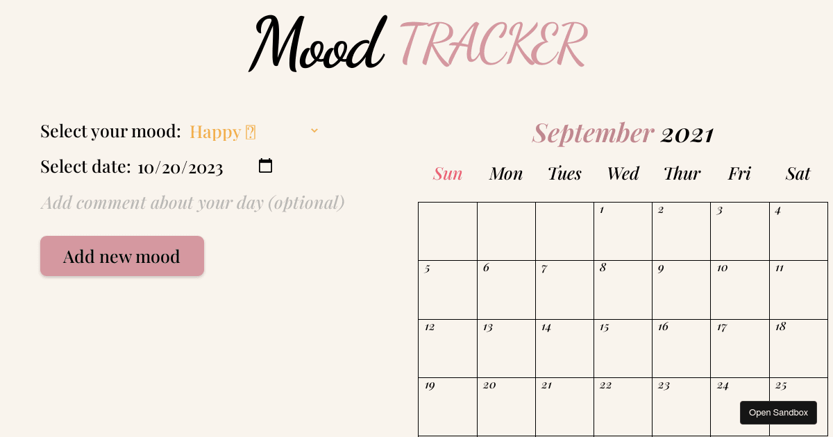mood-tracker-react - Codesandbox