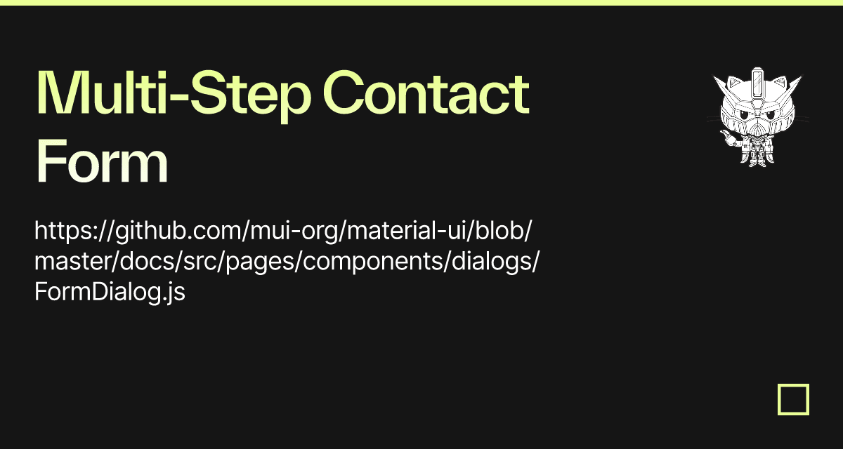 Multi-Step Contact Form - Codesandbox