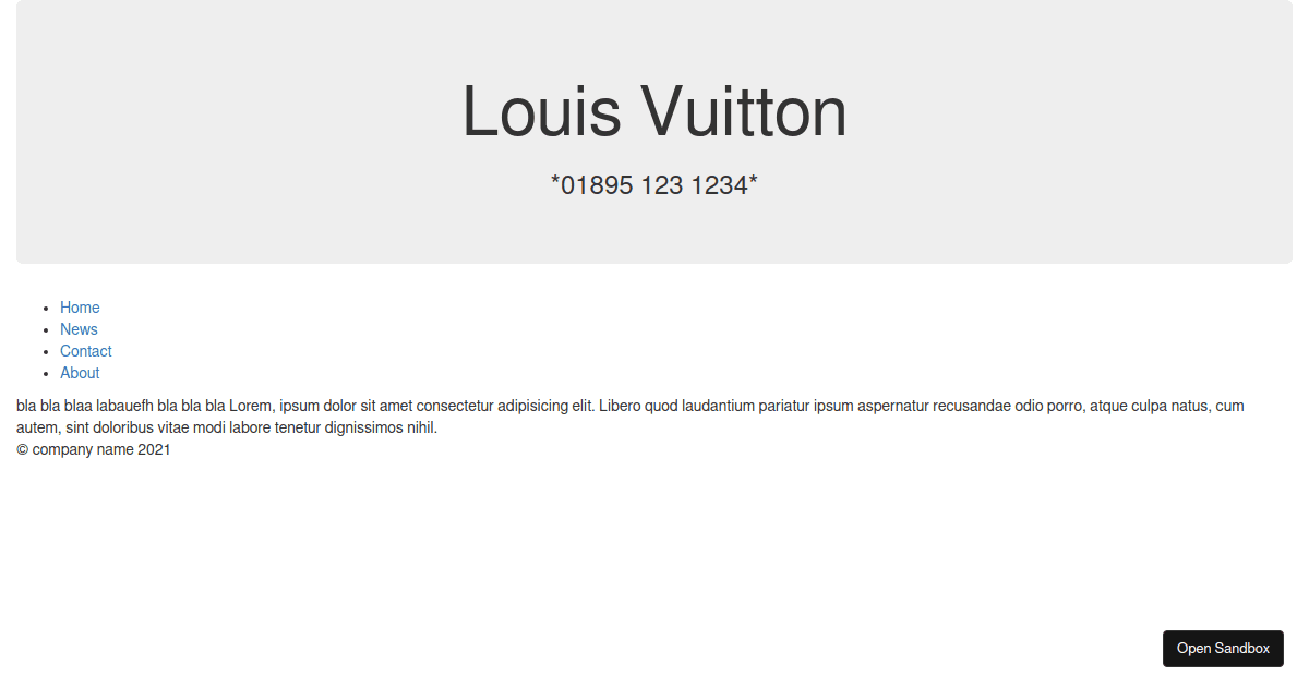 Bootstrap Layout Codesandbox