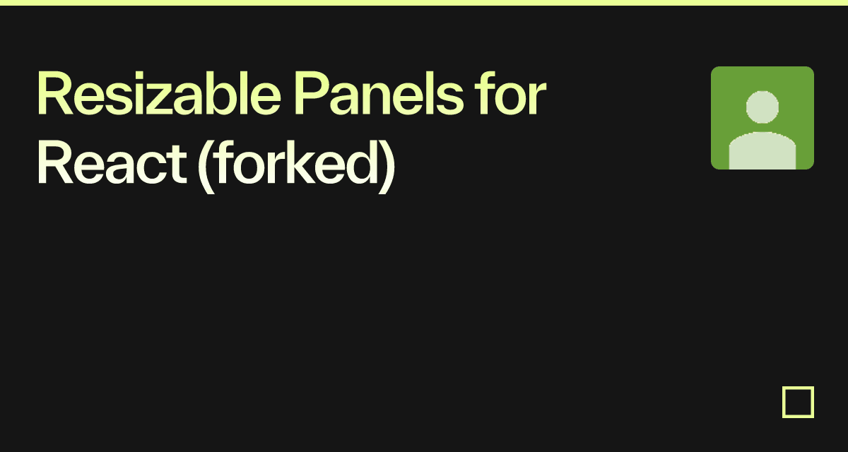 Resizable Panels for React (forked) - Codesandbox