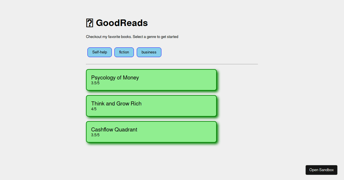 goodreads - Codesandbox