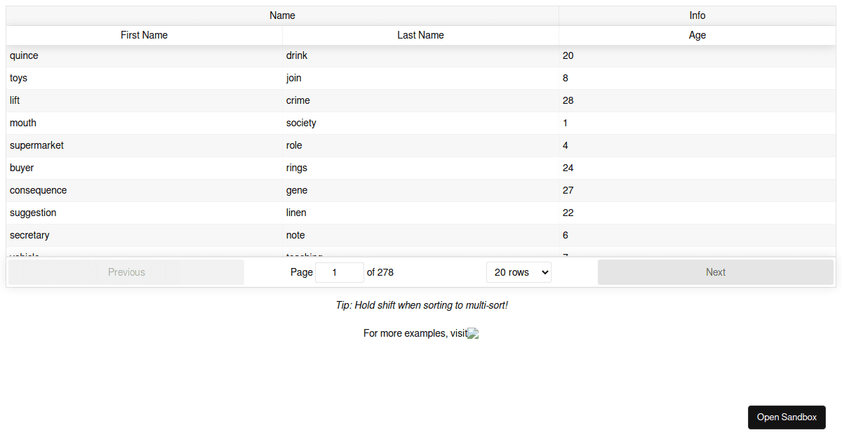 React-Table - Fixed Header + Vertical Scroll - Codesandbox