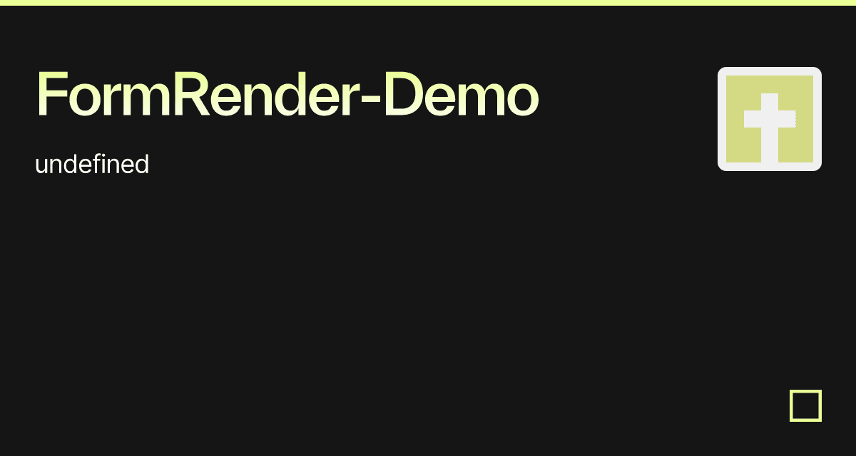 FormRender-Demo - Codesandbox
