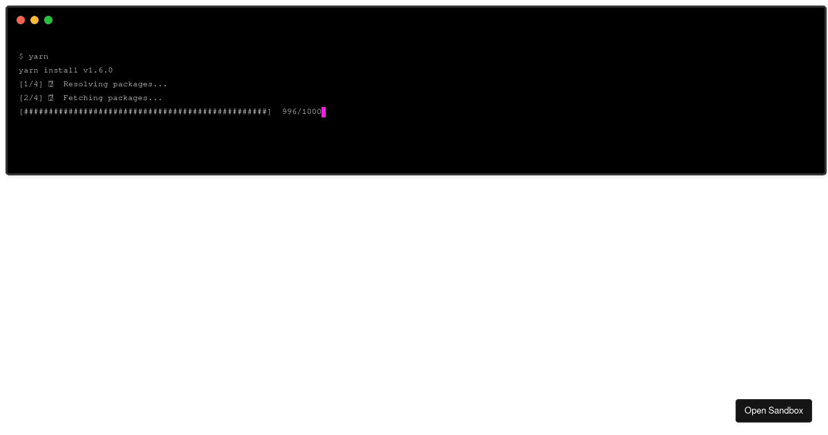 React Animated Terminal - Codesandbox
