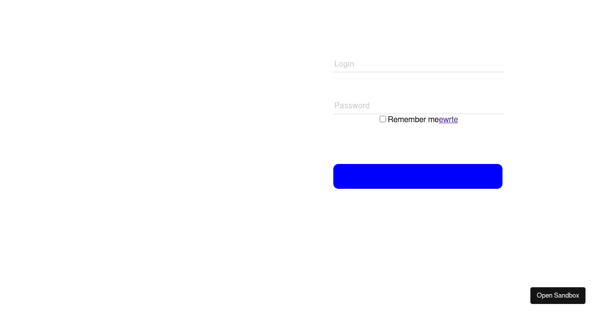 login page in React - Codesandbox