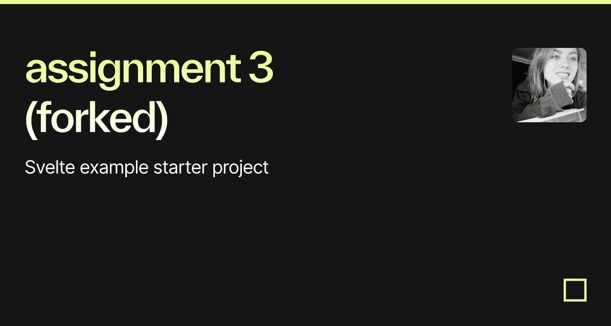assignment 3 (forked) - Codesandbox