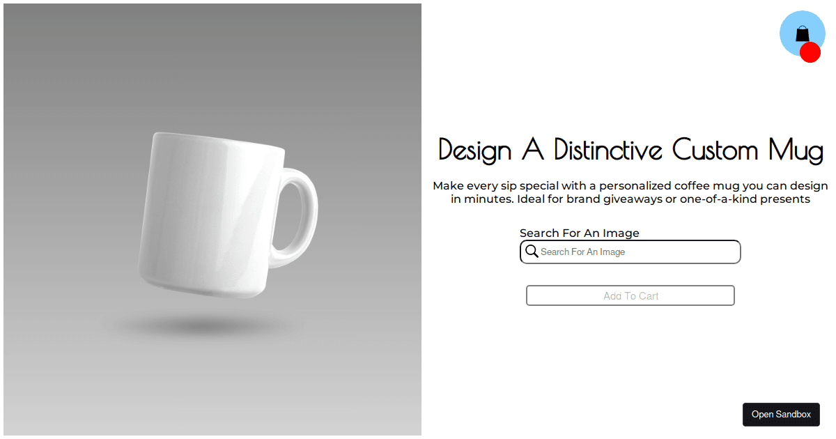 Custom Mug Store - Codesandbox