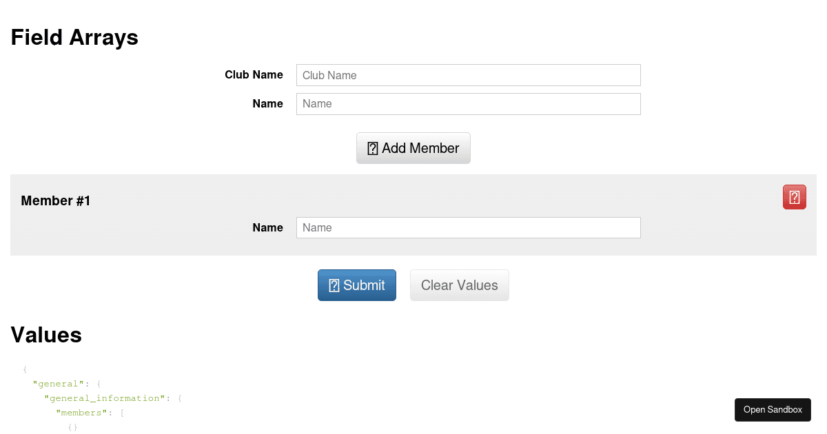 Redux Form - Field Arrays Example - Codesandbox