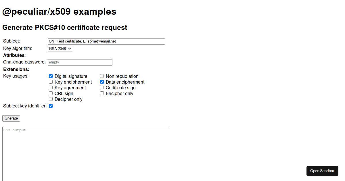generate-csr - Codesandbox