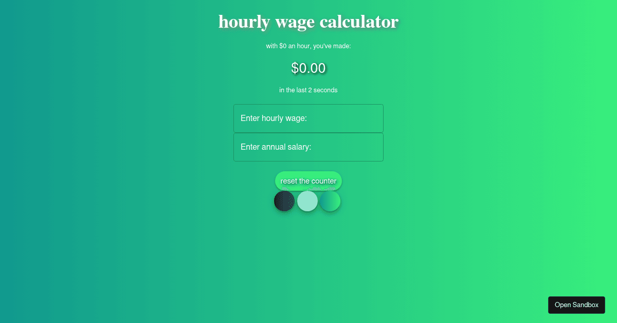 wage calculator - Codesandbox