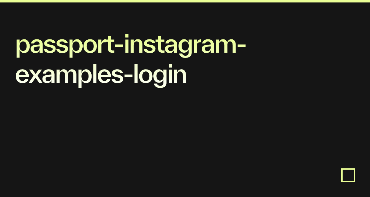 passport-instagram-examples-login - Codesandbox