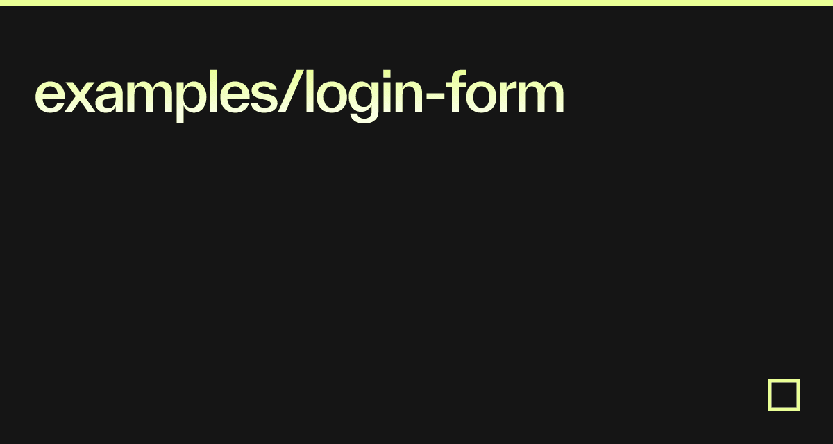 examples/login-form - Codesandbox