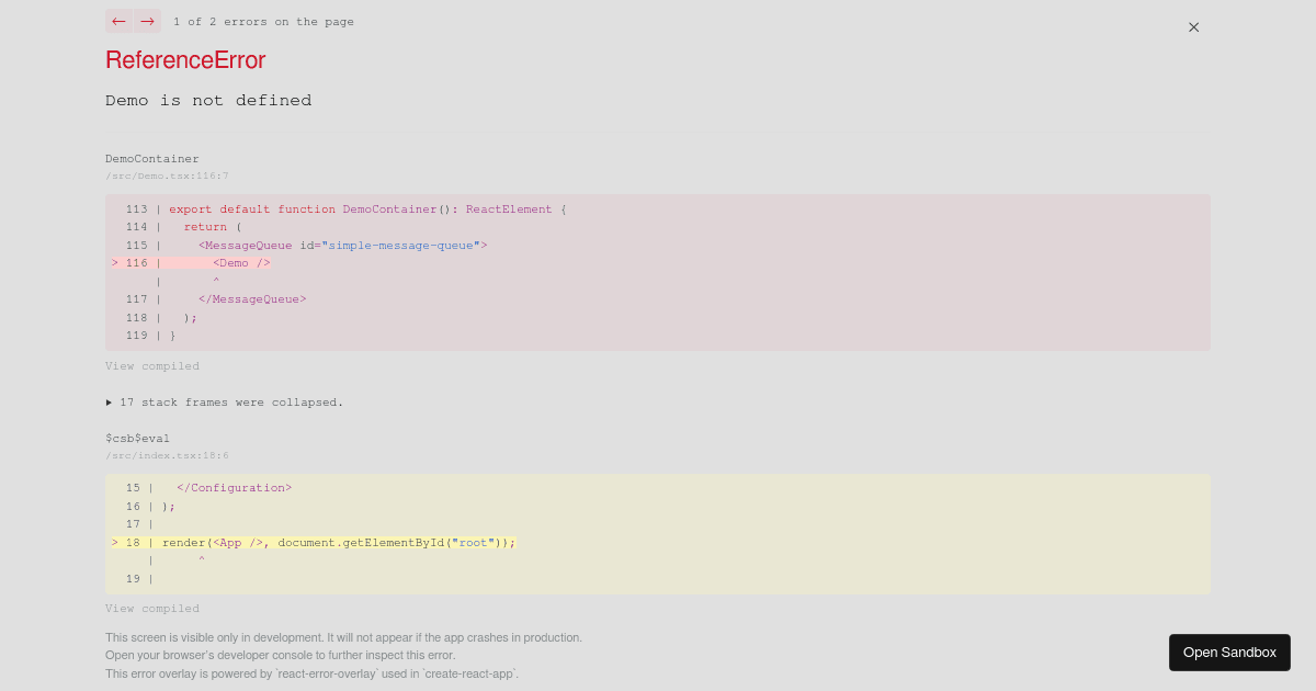 Alert Example Simple Message Queue Codesandbox