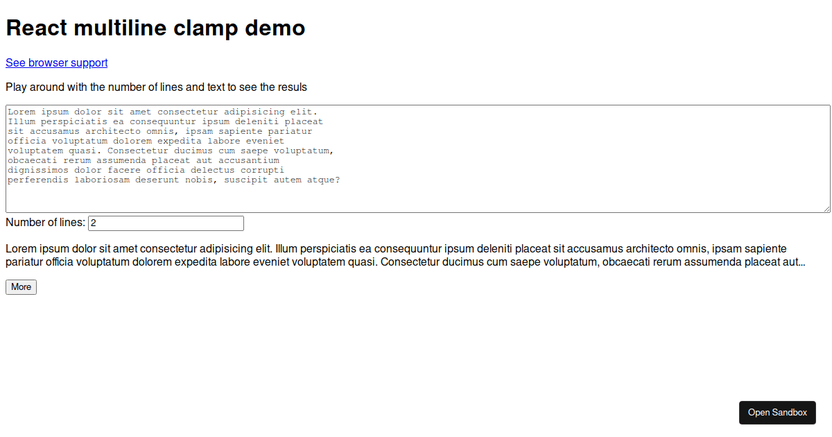 React Multiline Clamp Forked Codesandbox 