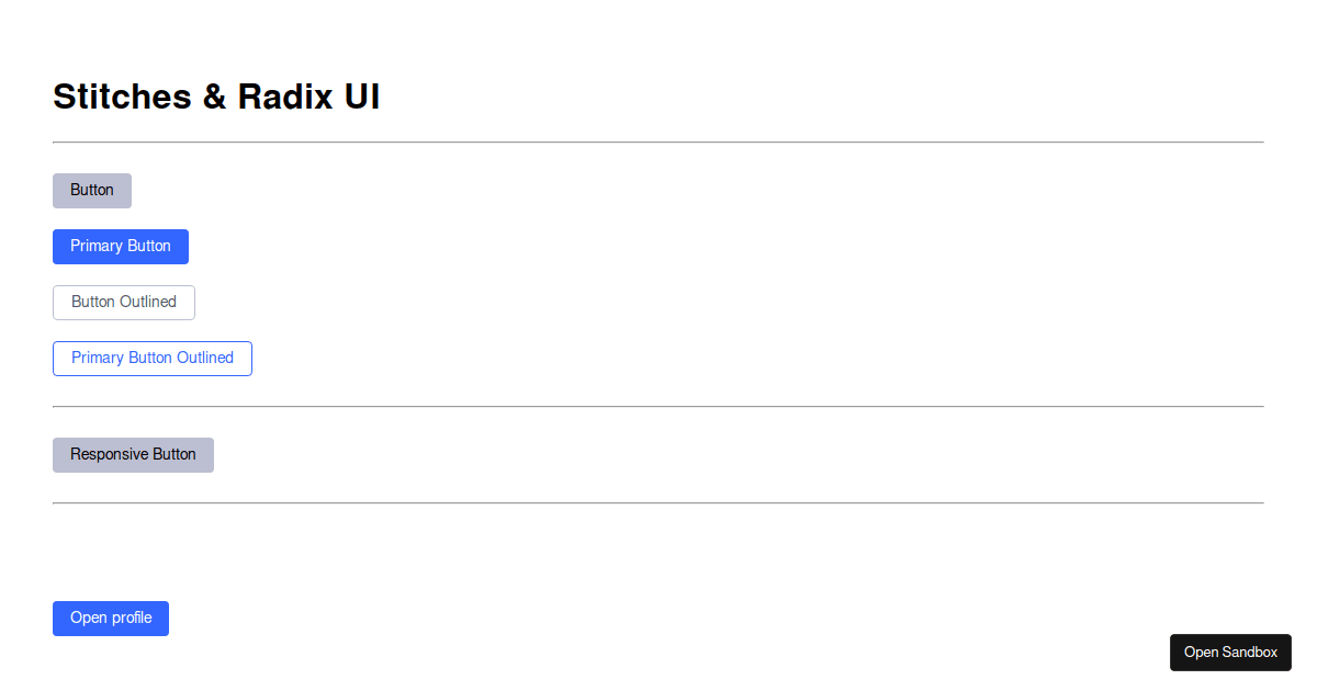 stitches&radix - Codesandbox