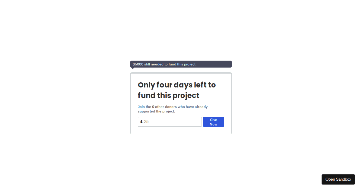 Donation Form - Codesandbox