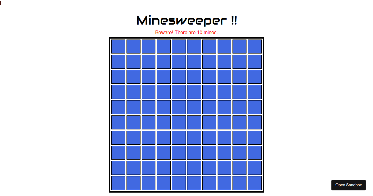 minesweeper ui - Codesandbox