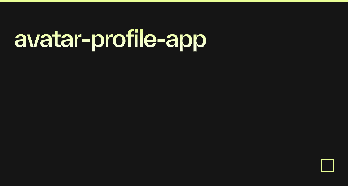 avatar-profile-app - Codesandbox