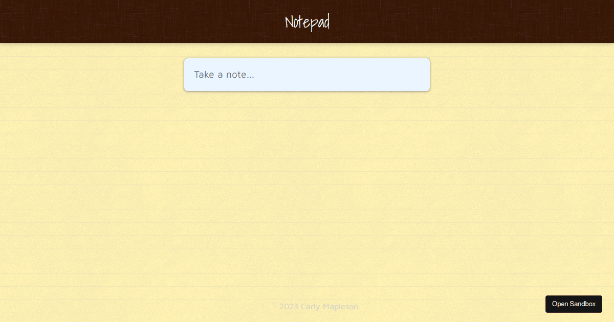 Notepad - Codesandbox