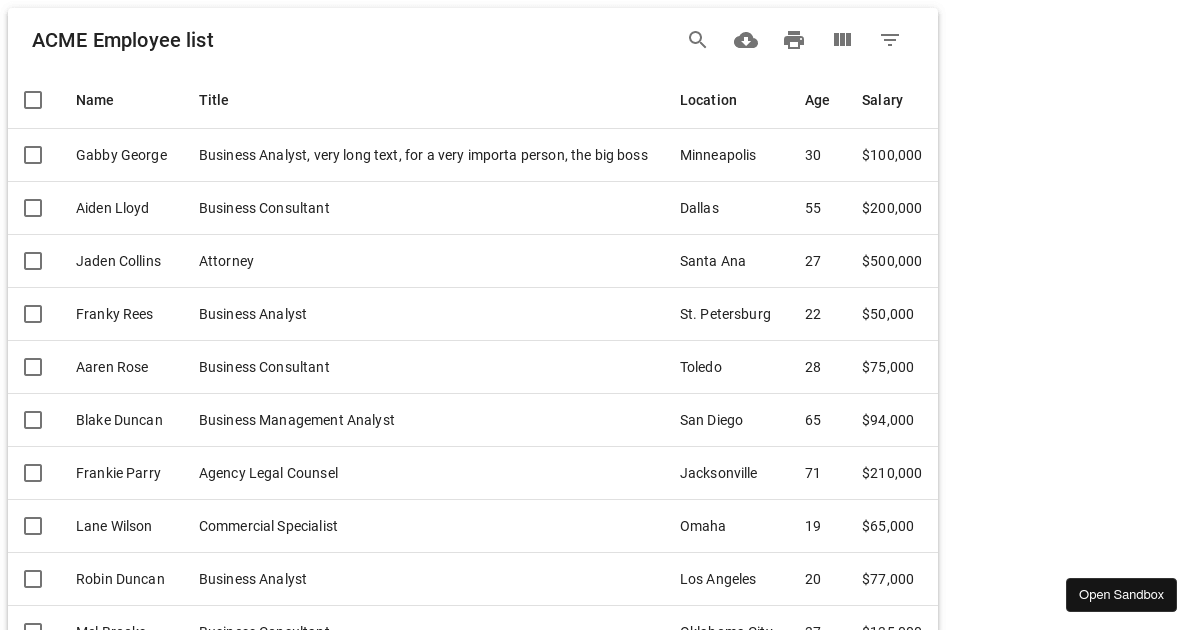 MUIDatatables - Custom Toolbar - Codesandbox