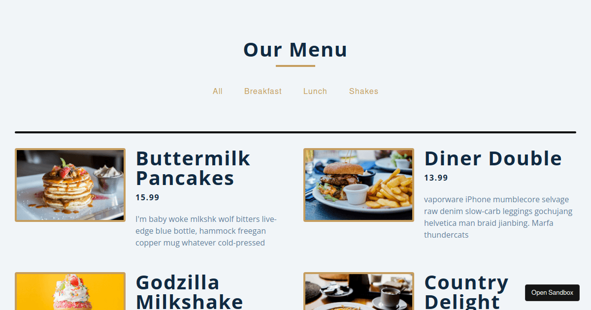 Dynamic Filter Menu React Codesandbox 5911
