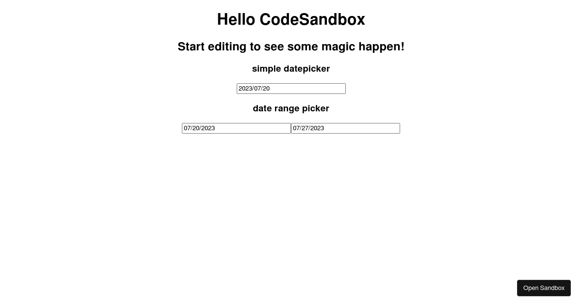 react-datepicker-example (forked) - Codesandbox react-datepicker-example (forked) - Codesandbox