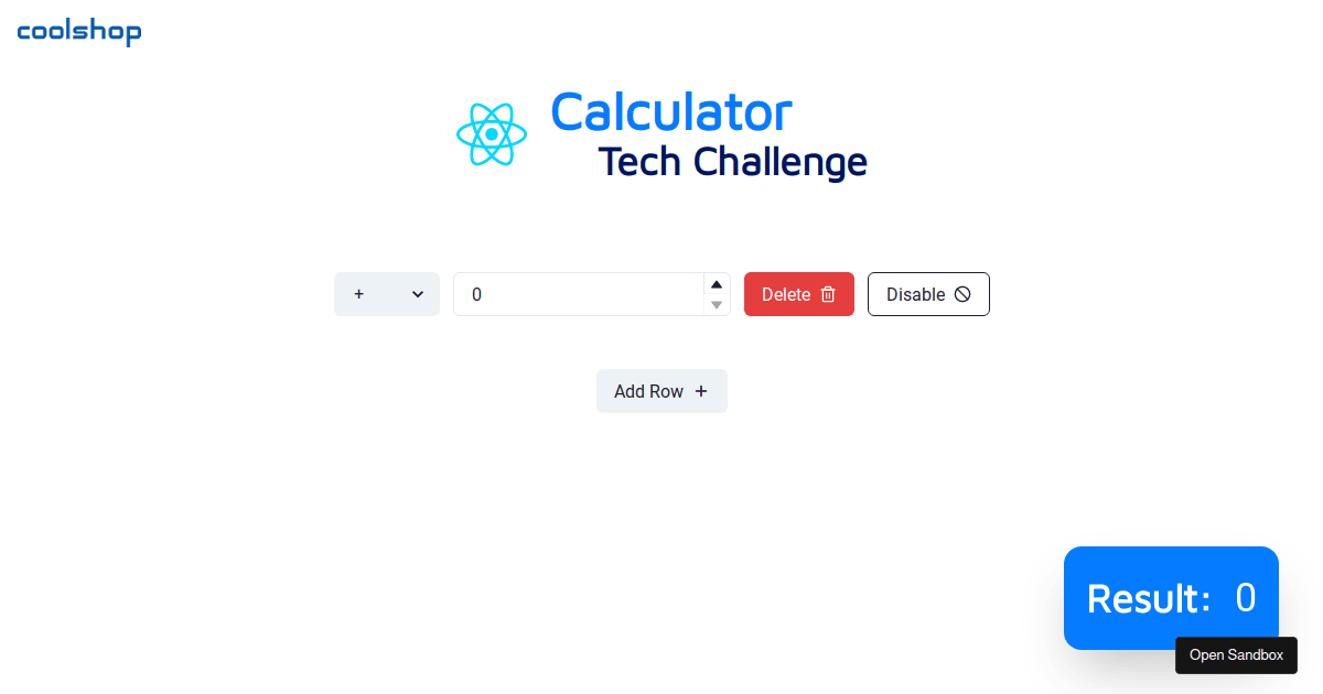 coolshop-tech-challenge - Codesandbox