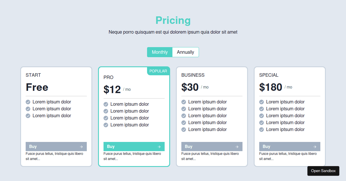 Chakra UI - Pricing Page - Codesandbox