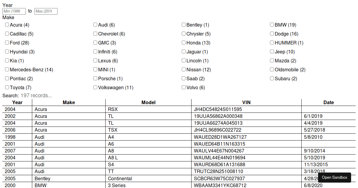 react-table checkbox filter - Codesandbox