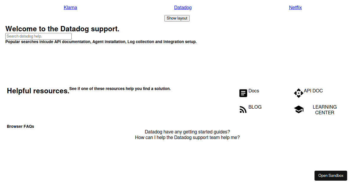 Layouts - Codesandbox