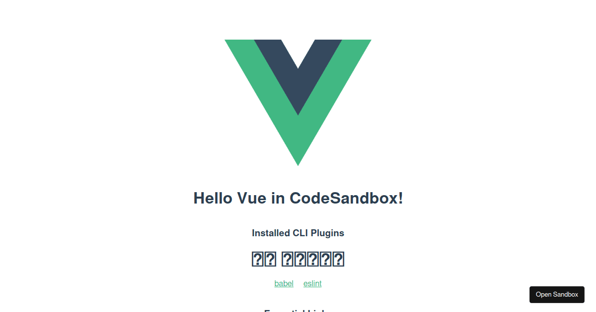 vue2模板项目(未连接到github) - Codesandbox