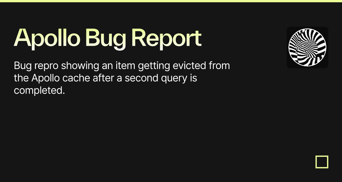 Apollo Bug Report - Codesandbox