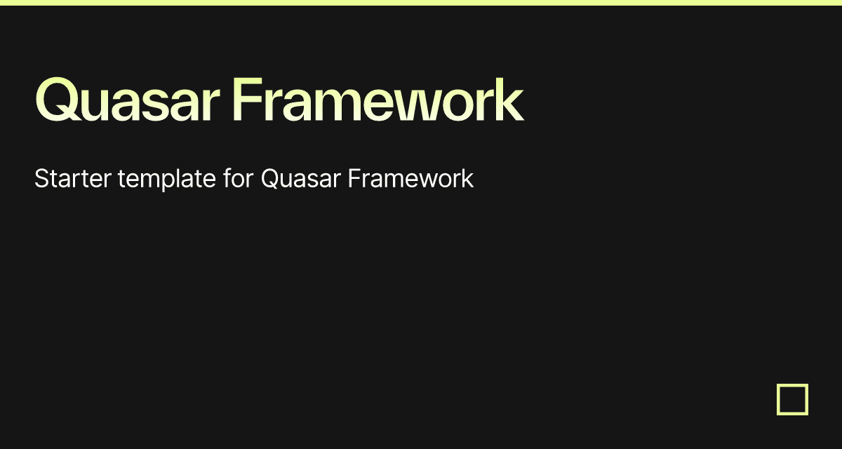 Quasar Framework - Codesandbox