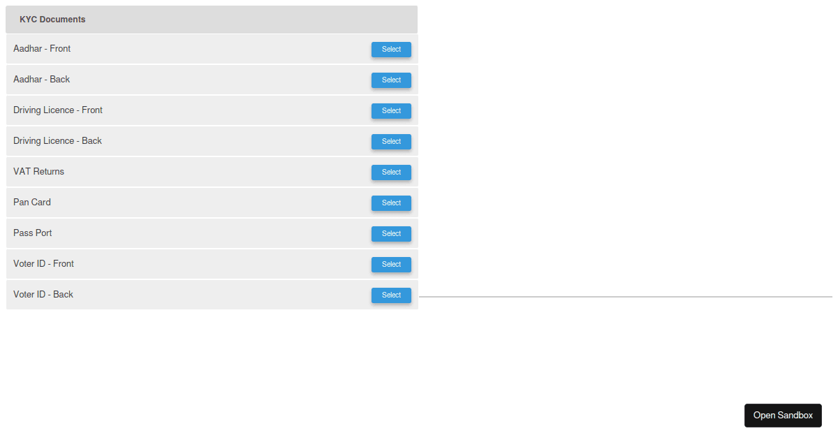 kyc file upload - Codesandbox