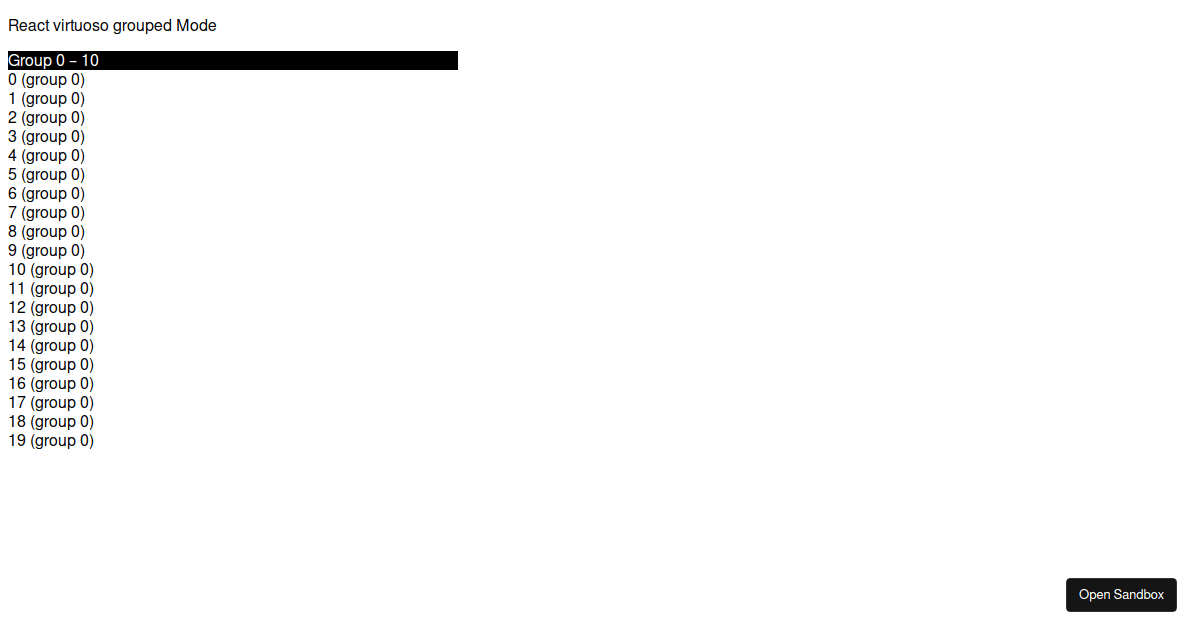 react-virtuoso grouped - Codesandbox